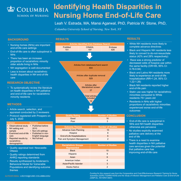 Identifying Health Disparities in Nursing Home End-of-Life Care ...